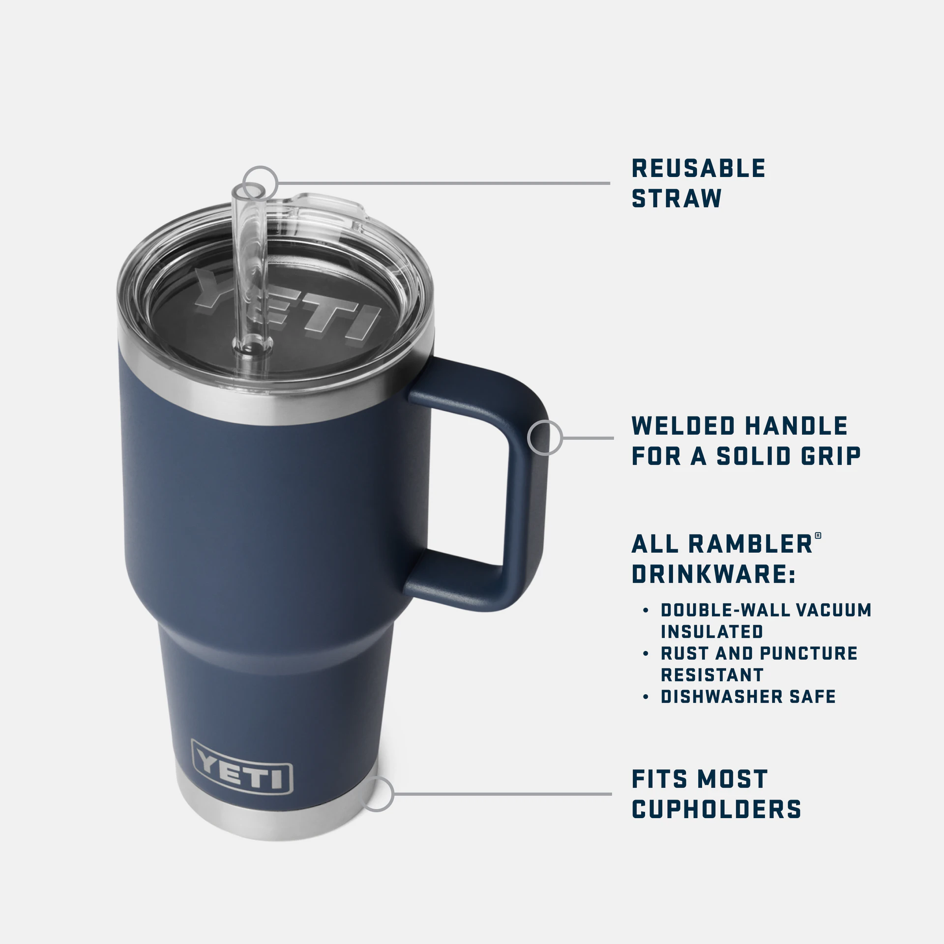 YETI Rambler 35 oz Straw Tumbler with Lid